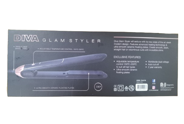 Diva Glam Styler 230°C Professional Ceramic Styling Iron – Hair & Soul ...